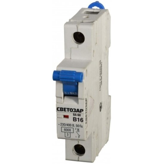 Автоматический выключатель Светозар 1-полюсный, 32 A, "B", откл. сп. 6 кА, 230/400 В, SV-49051-32-B