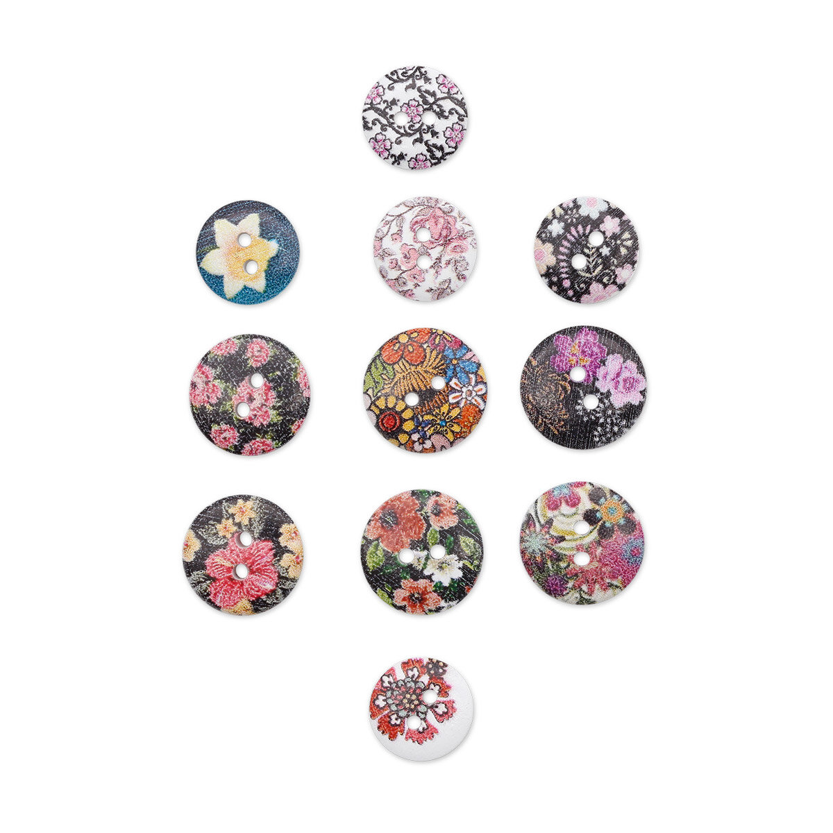 Пуговицы деревянные набор Astra&Craft 'Цветочки-лепесточки' № 12, 15-18 мм, 100 шт