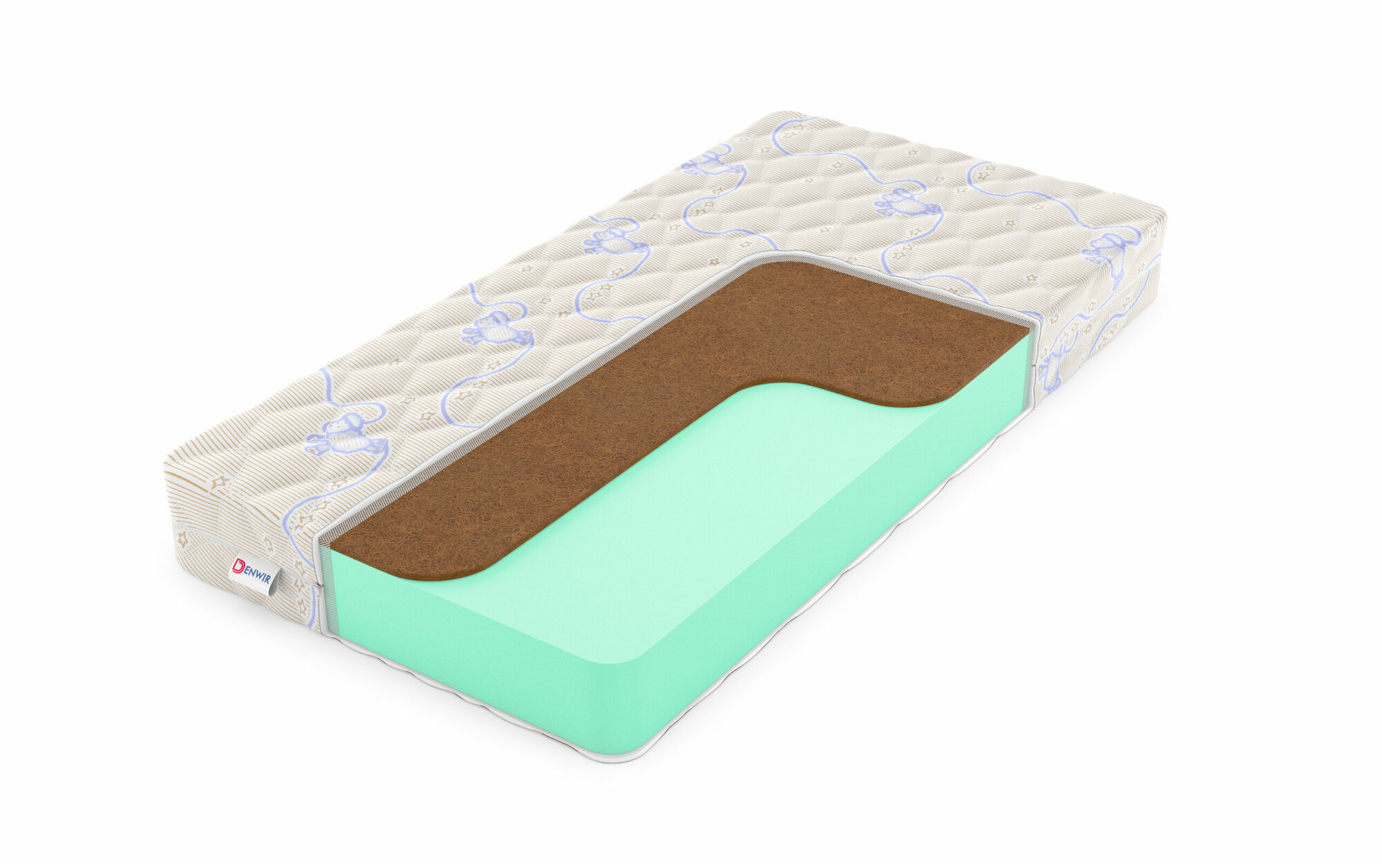 Матрас Denwir Baby Springless Eco Foam Hard 15 70х140 высота 15 см анатомический жесткий средней жесткости кокосовый