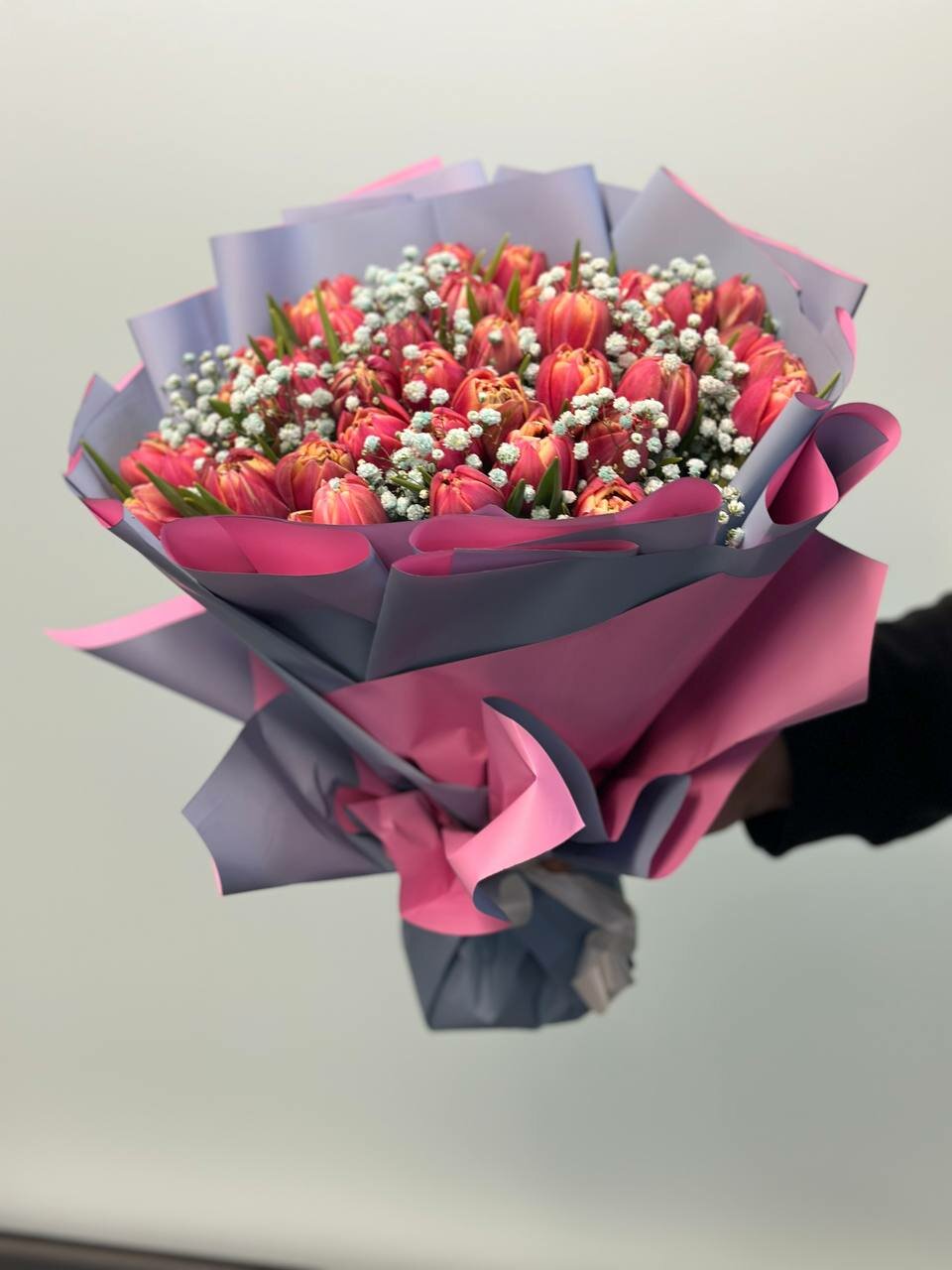 Букет wowflo "Цветочный Гранд", 51 цвет, 40см, в пленке под ленту