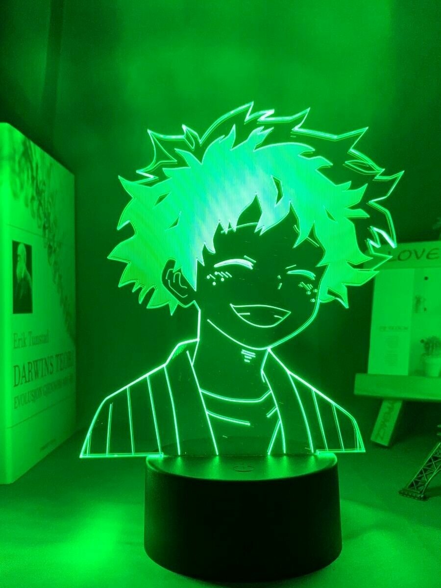 Ночник Аниме Моя Геройская Академия - Anime My Hero Academia. Подарок фанату аниме и манги — декор в комнату с любимыми персонажами, в стиле отаку и японской анимации.