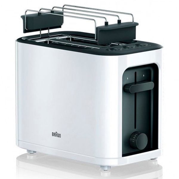 Тостер Braun HT3010WH, автоподогрев, двустороннее поджаривание