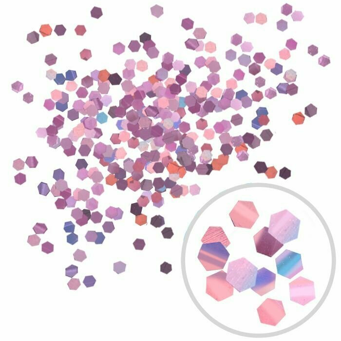 Глиттер Веселуха "Блестки" лазерный, роза голд