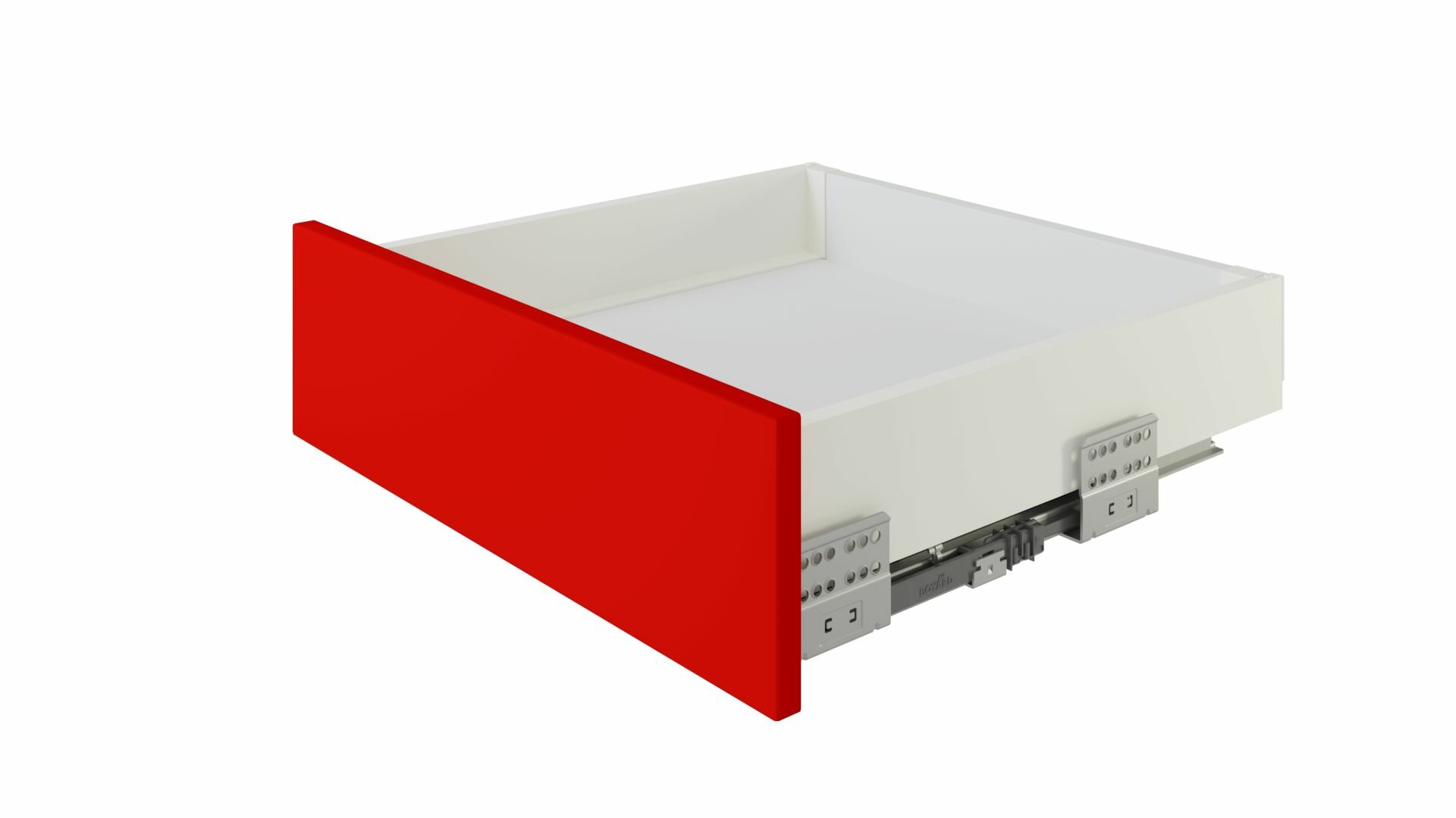 Комплект ящика (метабокс) Боярд PUSH с прямыми боковинами длина 400 мм, высота 76 мм, без доводчика, белый