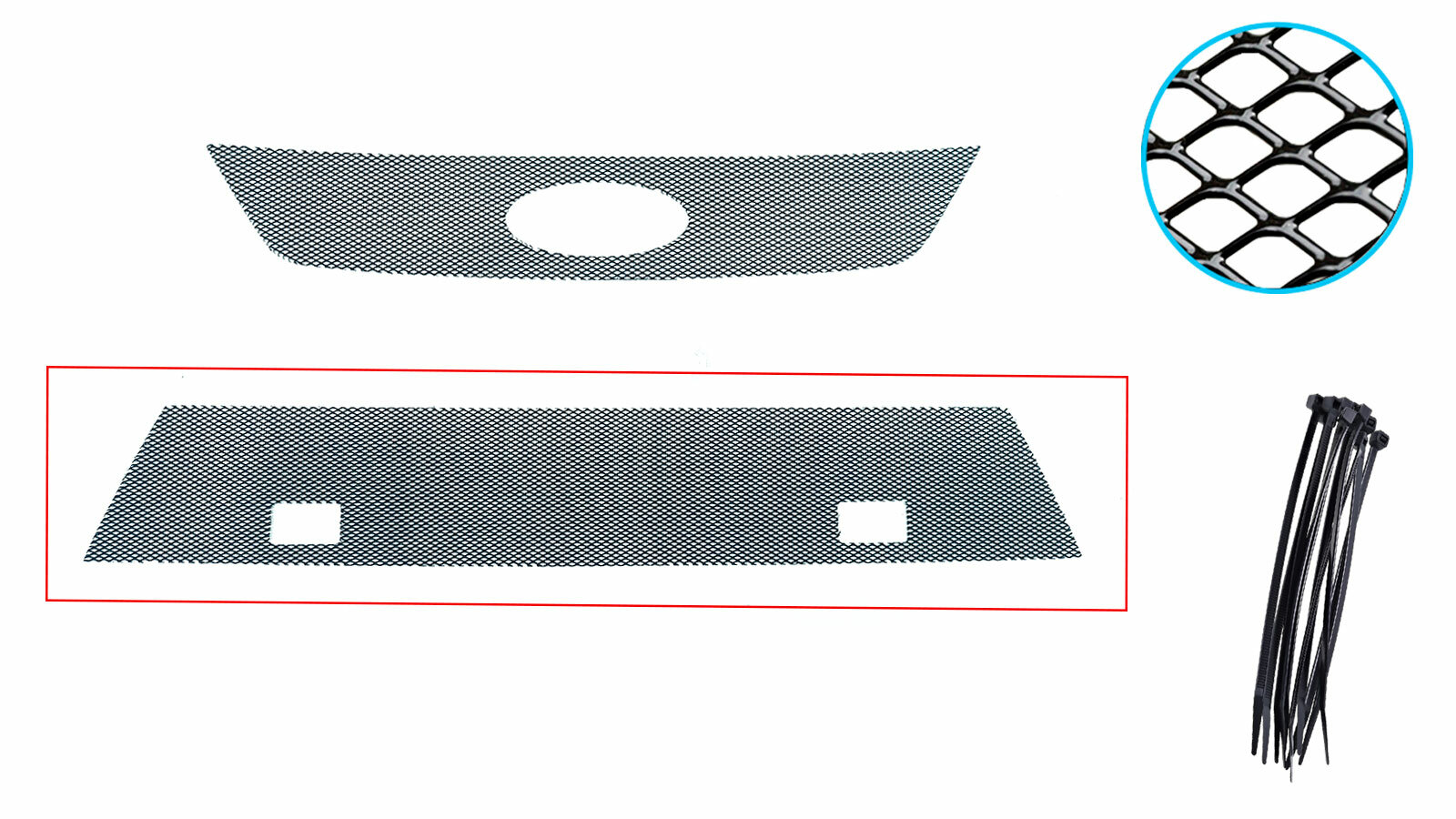 Защитная сетка радиатора для FORD MONDEO 2007-2010 (IV), низ, 1шт, под парктроник