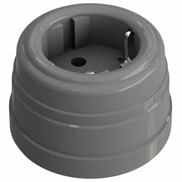 Ретро розетка МезонинЪ пластик GE30301-07 с з/к серая