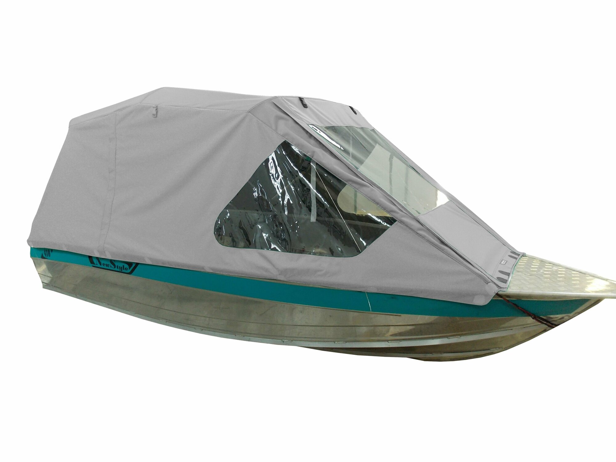 Wellboat-410NS / Вельбот-410НС. Тент ходовой с дугами с креплением