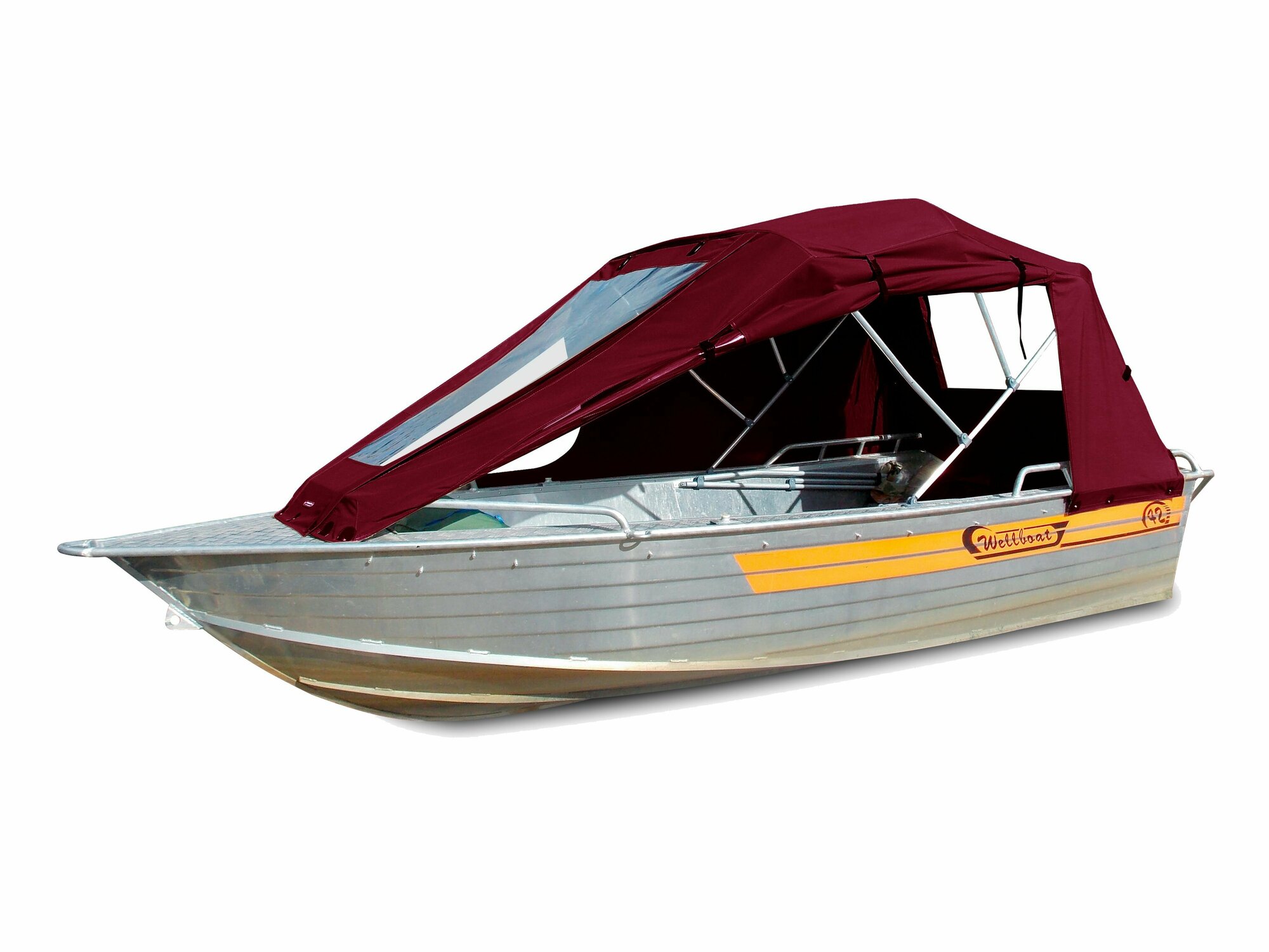 Wellboat-42. Вельбот-42. Тент ходовой с дугами с креплениями