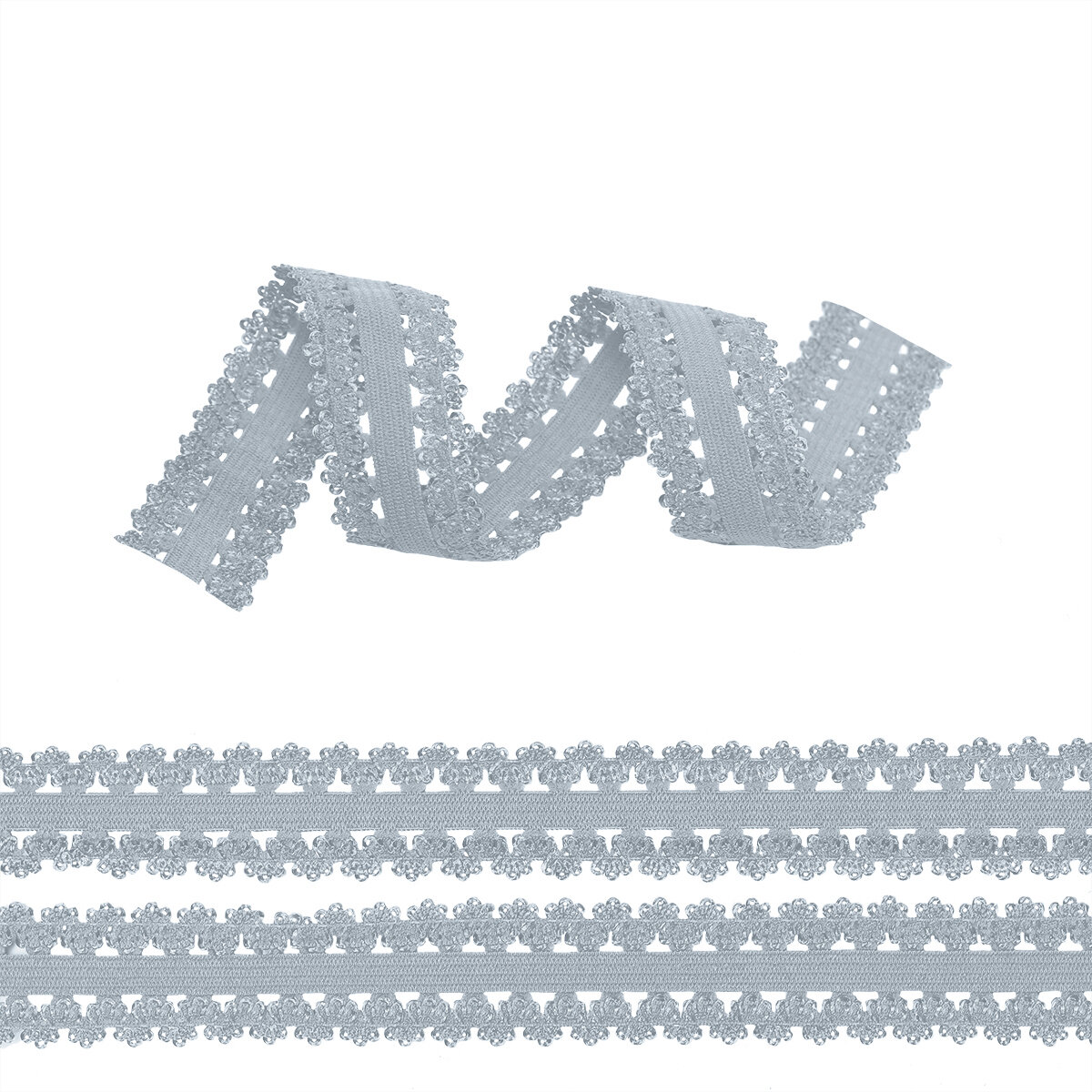 Резинка TBY бельевая ажурная, ширина 20мм, цвет S330 светло-серый, уп.6+/-0,5м