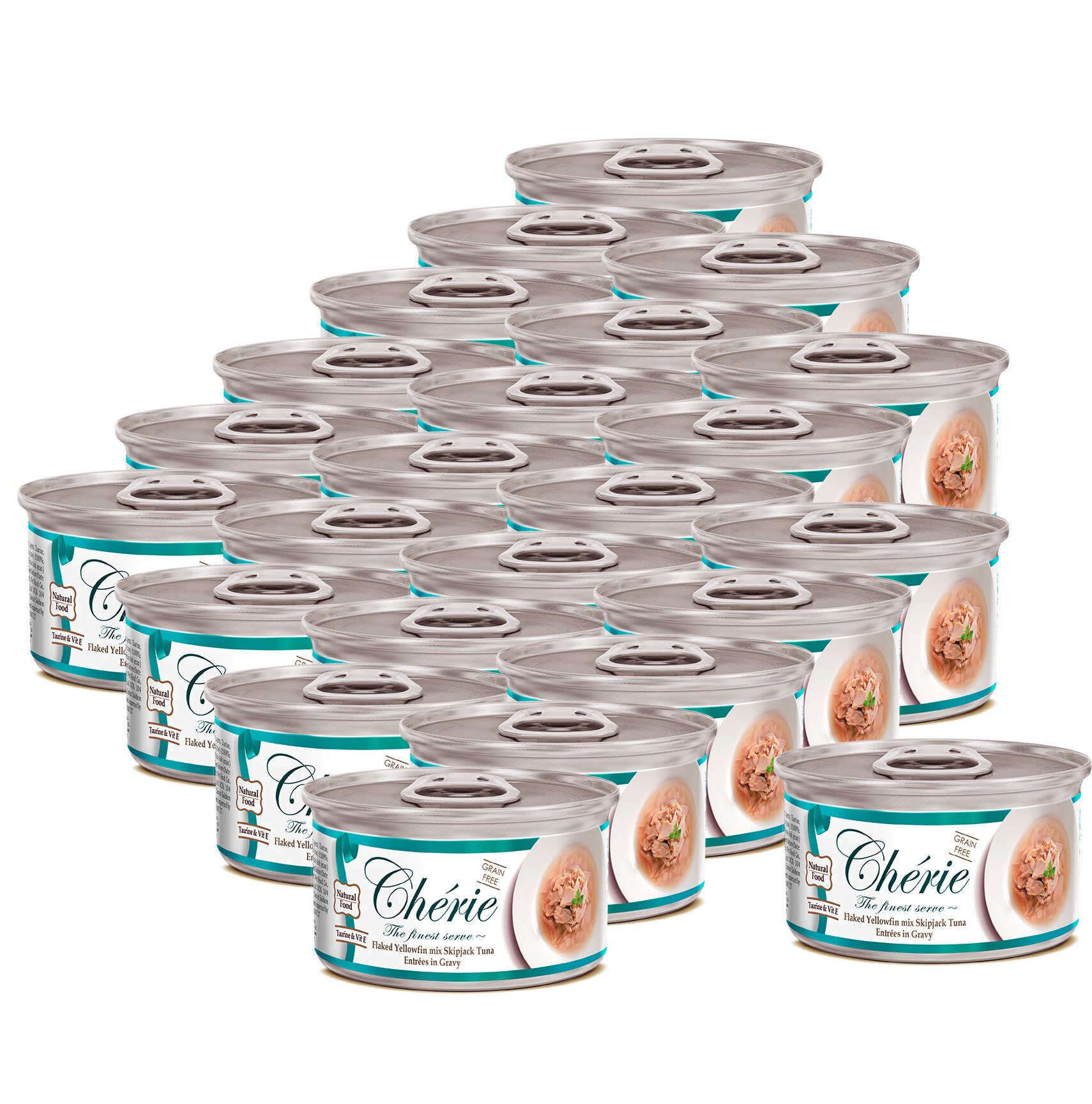 Pettric Cherie Flaked Yellowfin Mix влажный корм для кошек с тунцом в подливе - 80 г x 24 шт.