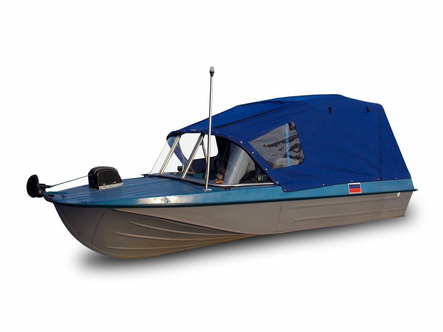 Казанка-5. Стекло с калиткой, тент, дуги, крепление. Комплект