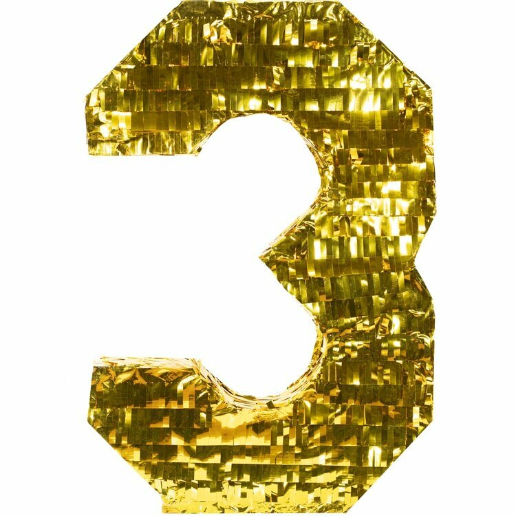 Пиньята Цифра "3" Золото