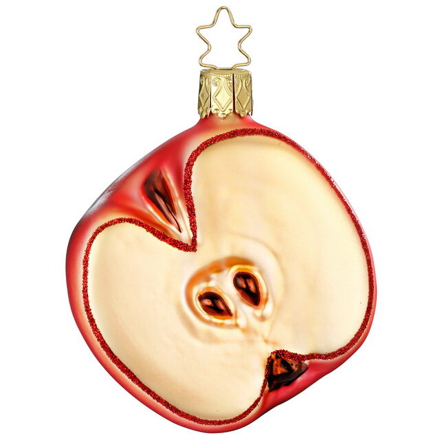 Стеклянная елочная игрушка Спелое Яблочко 8 см, подвеска, Inge Glas, 10114S020