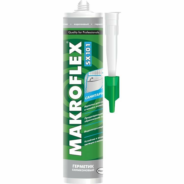 Makroflex Герметик силиконовый санитарный SX101 Коричневый, 290 мл