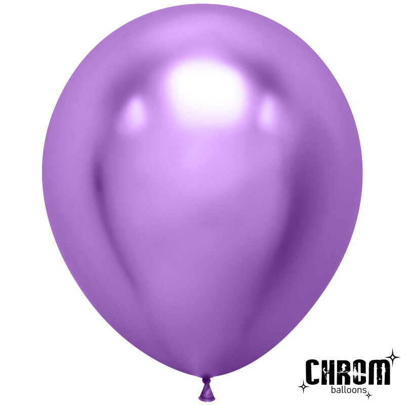 Набор шаров воздушных Дон Баллон без рисунка, фиолетовый, хром, 10 шт, 18' 46 см
