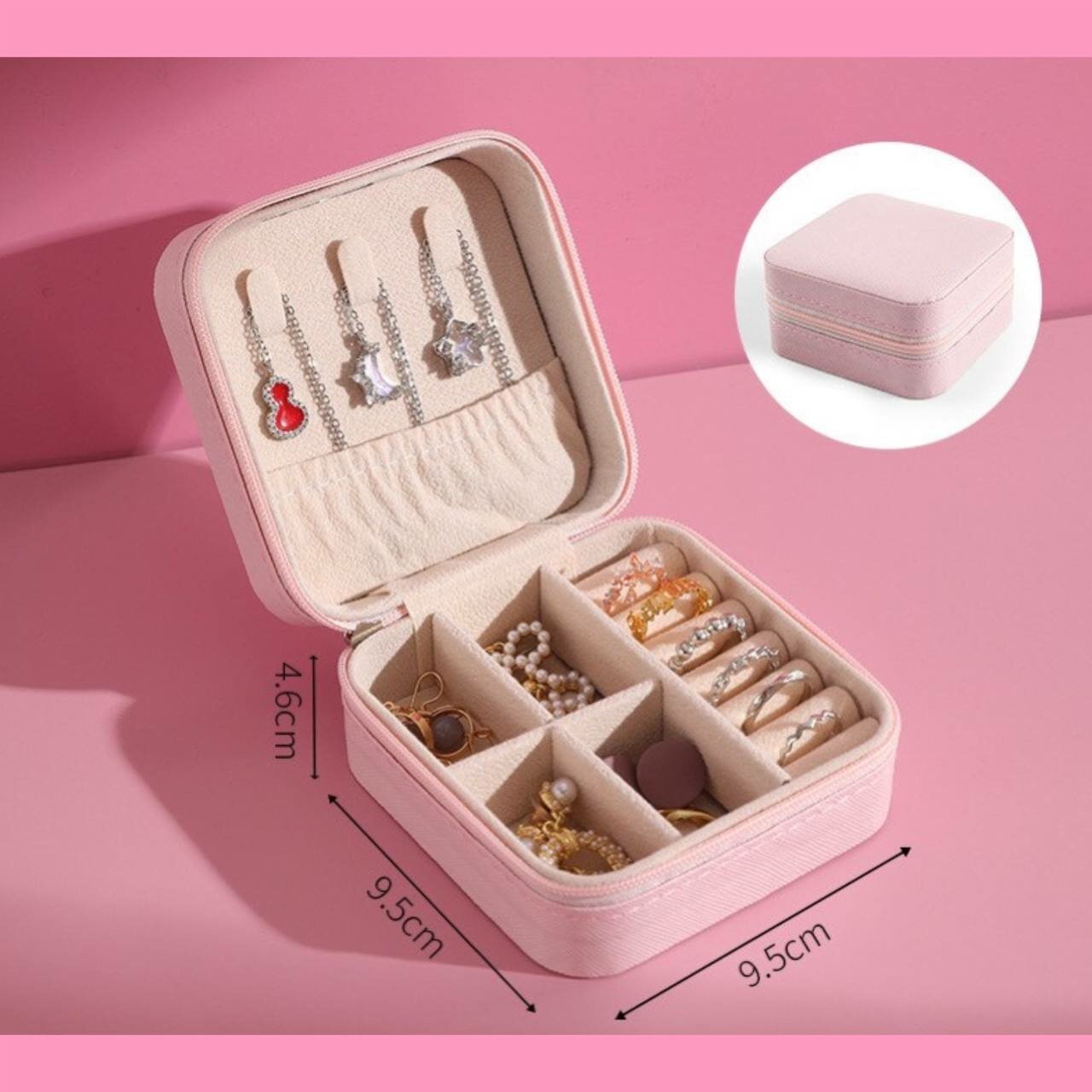 Шкатулка для украшений, нежно-розовая