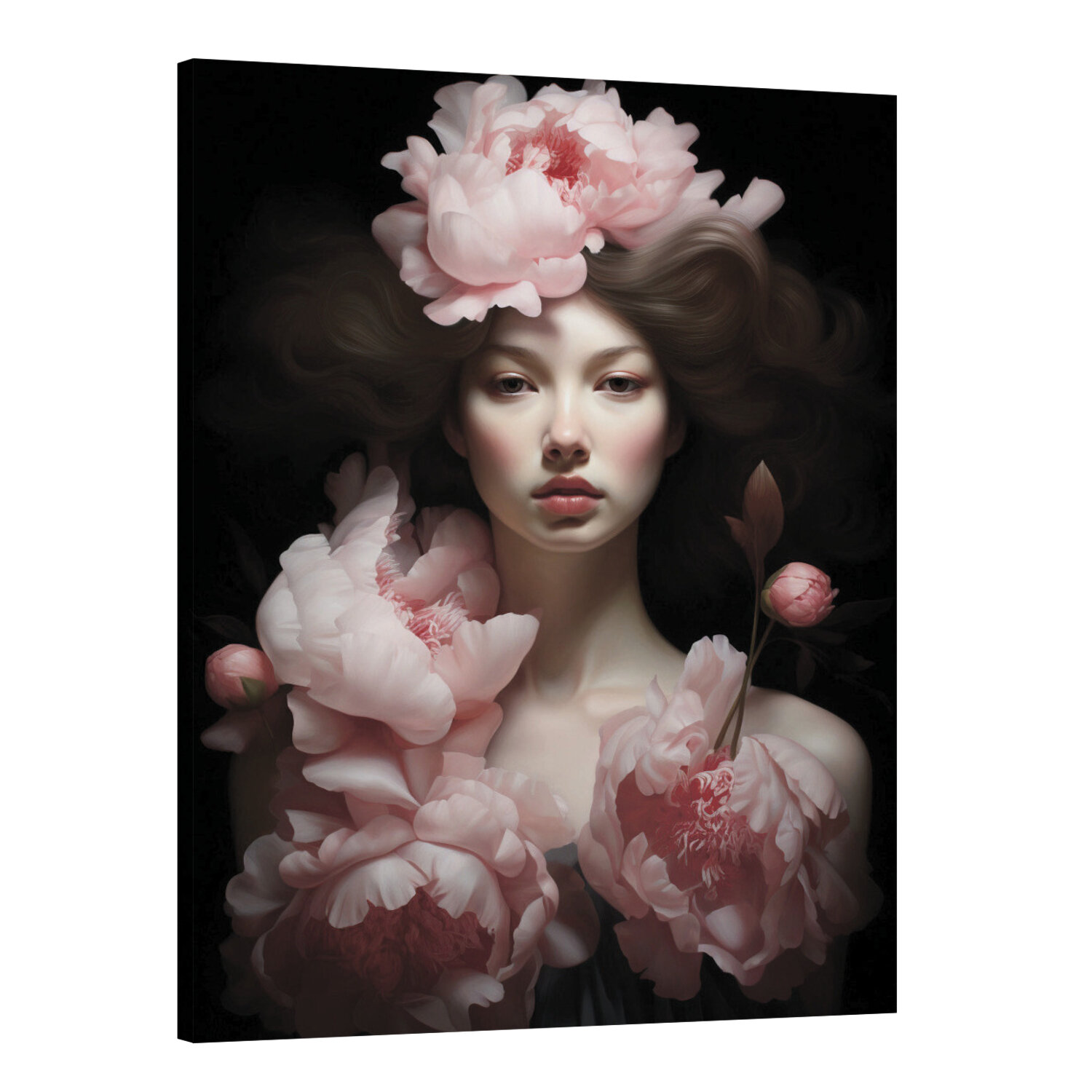 Интерьерная картина 50х70 "Девушка в пионах"
