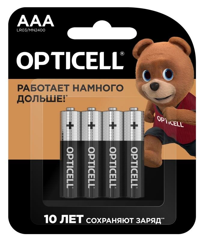 Элемент питания алкалиновый AAA/LR03 (блист. 4шт) Basic Opticell 5051002/6051002