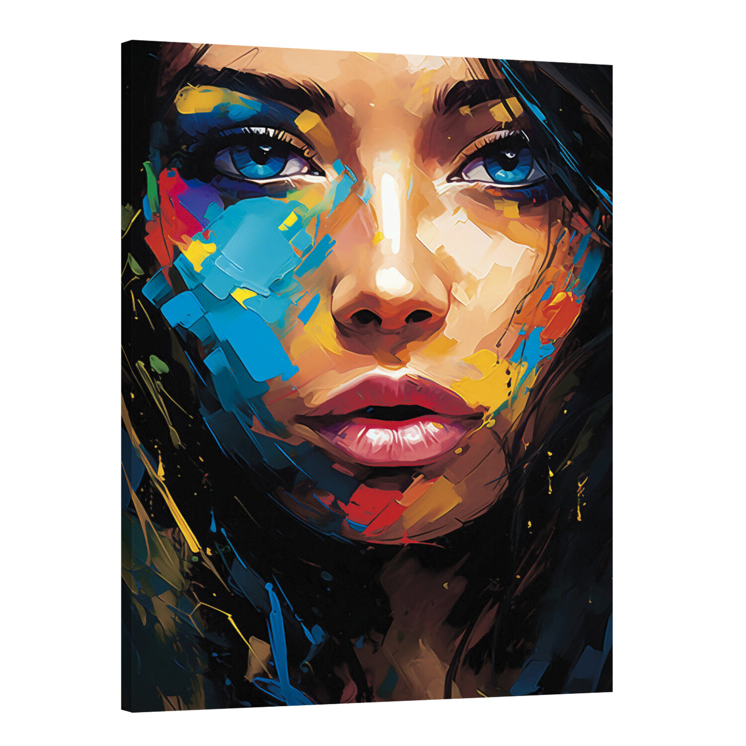 Интерьерная картина 50х70 "Портрет девушки с глубокими глазами"