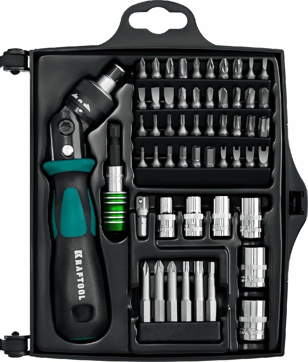 Реверсивная отвертка KRAFTOOL X-Force-55 с насадками 55 предм. (25554-H55_z01)