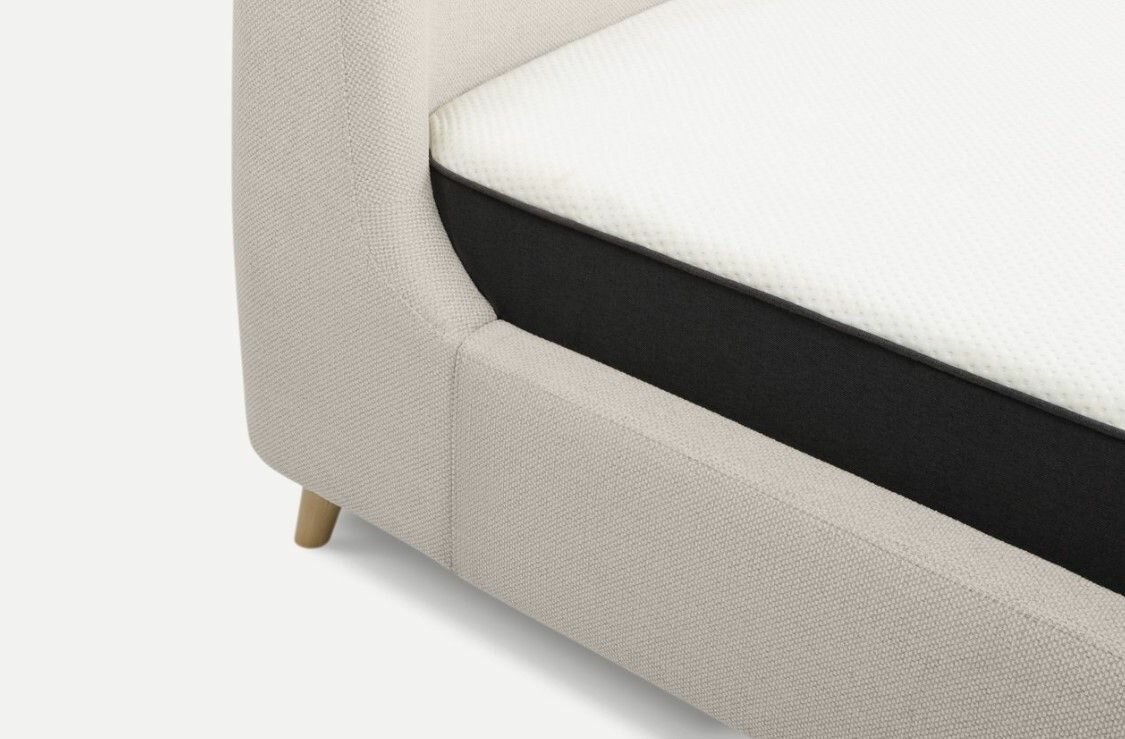 Кровать 160x200 двуспальная Divan.ru Молсон Шенилл Светлый, бежевая, 200х176х127 см — фото 1