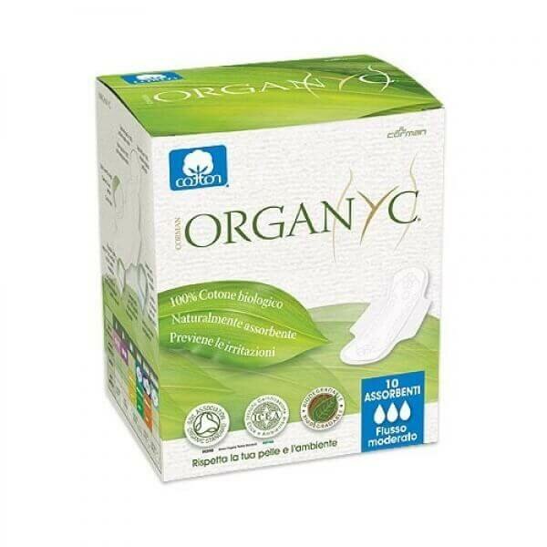 Прокладки с крылышками Нормал, ультратонкие, 3 капли 10 шт, Organyc (Органик)