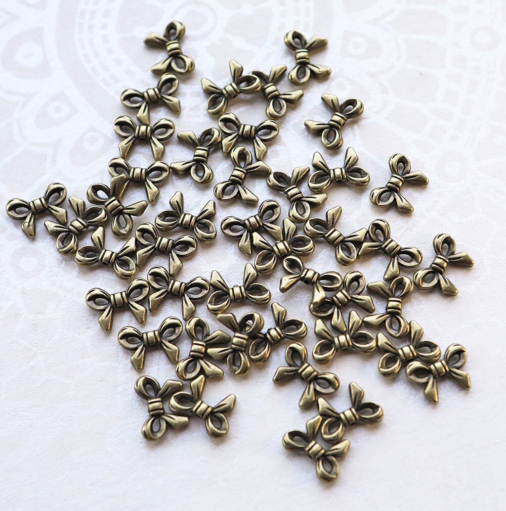 Разделитель для бусин 20 шт. / спейсер, 14x10x3 мм, цвет античная бронза