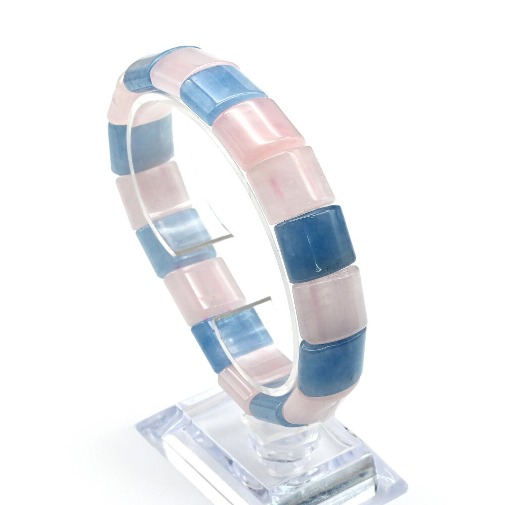 Браслет, кварц розовый