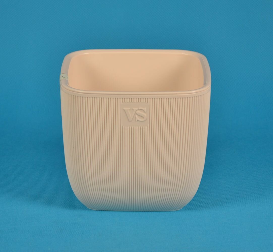 Кашпо VipSet Фабио 4,7л крем с дренажной вставкой / d19см / h16,5см