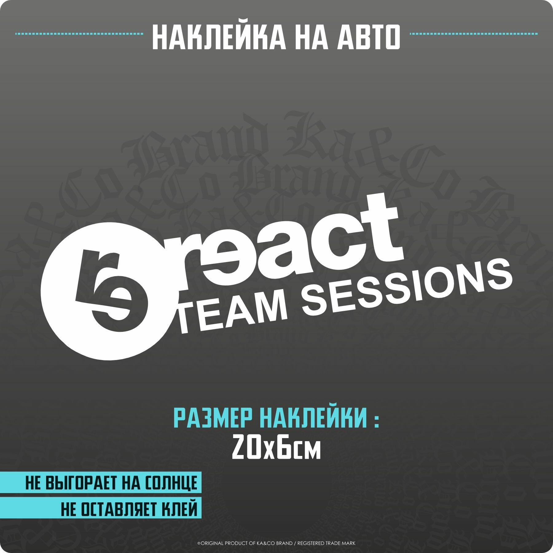 Наклейка на авто на стекло React Team Sessions