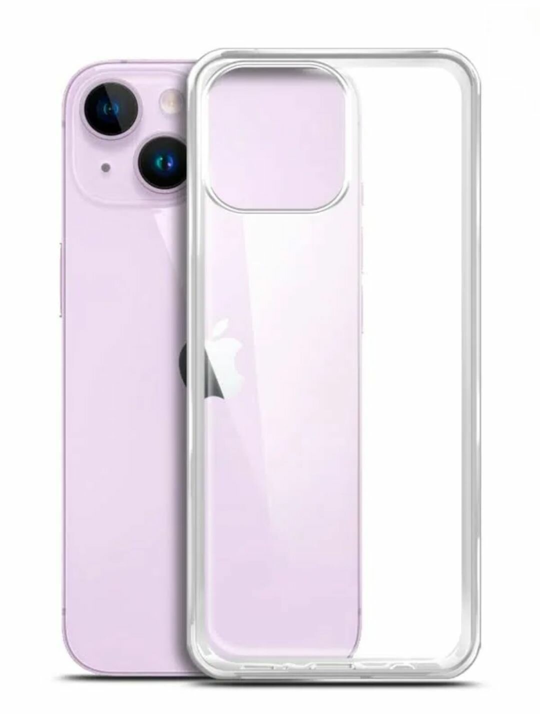 Apple iPhone 14 силиконовый прозрачный чехол, эпл айфон 14 с открытой камерой