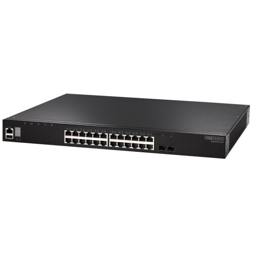 Коммутатор Edge-corE ECS4510-28T Edge-corE 24 x GE + 2 x 10G SFP+ ports + 1 x expansion slot (for dual 10G SFP L2+ Stackable Switch, w/ 1 x RJ45 console port, 1 x USB type A storage port, RPU connector, fan-less design, Stack up to 4 units {3} уц-2-1 — фото 1