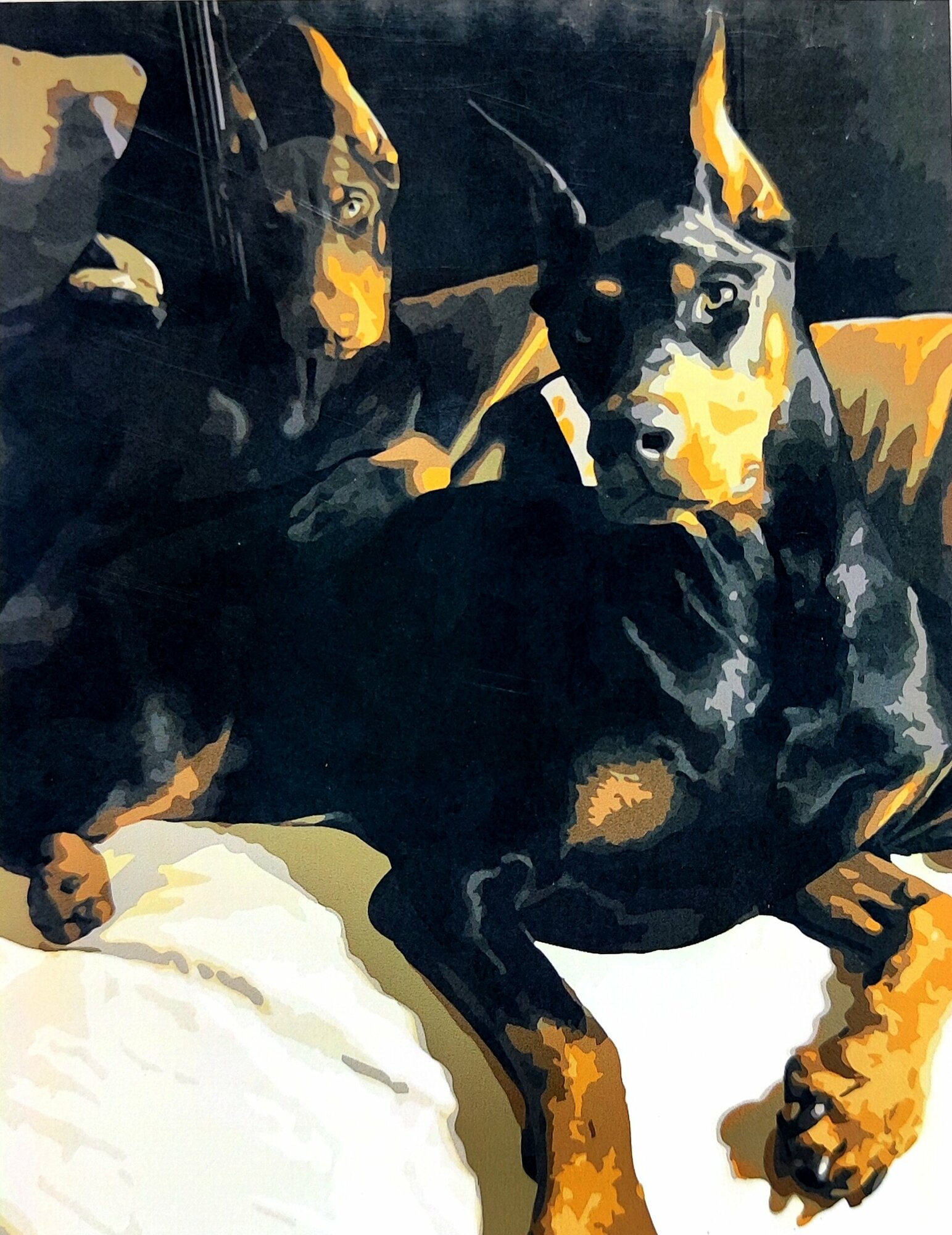 Картина по номерам Paintboy "Доберман", холст, акрил, 40 см x 50 cм