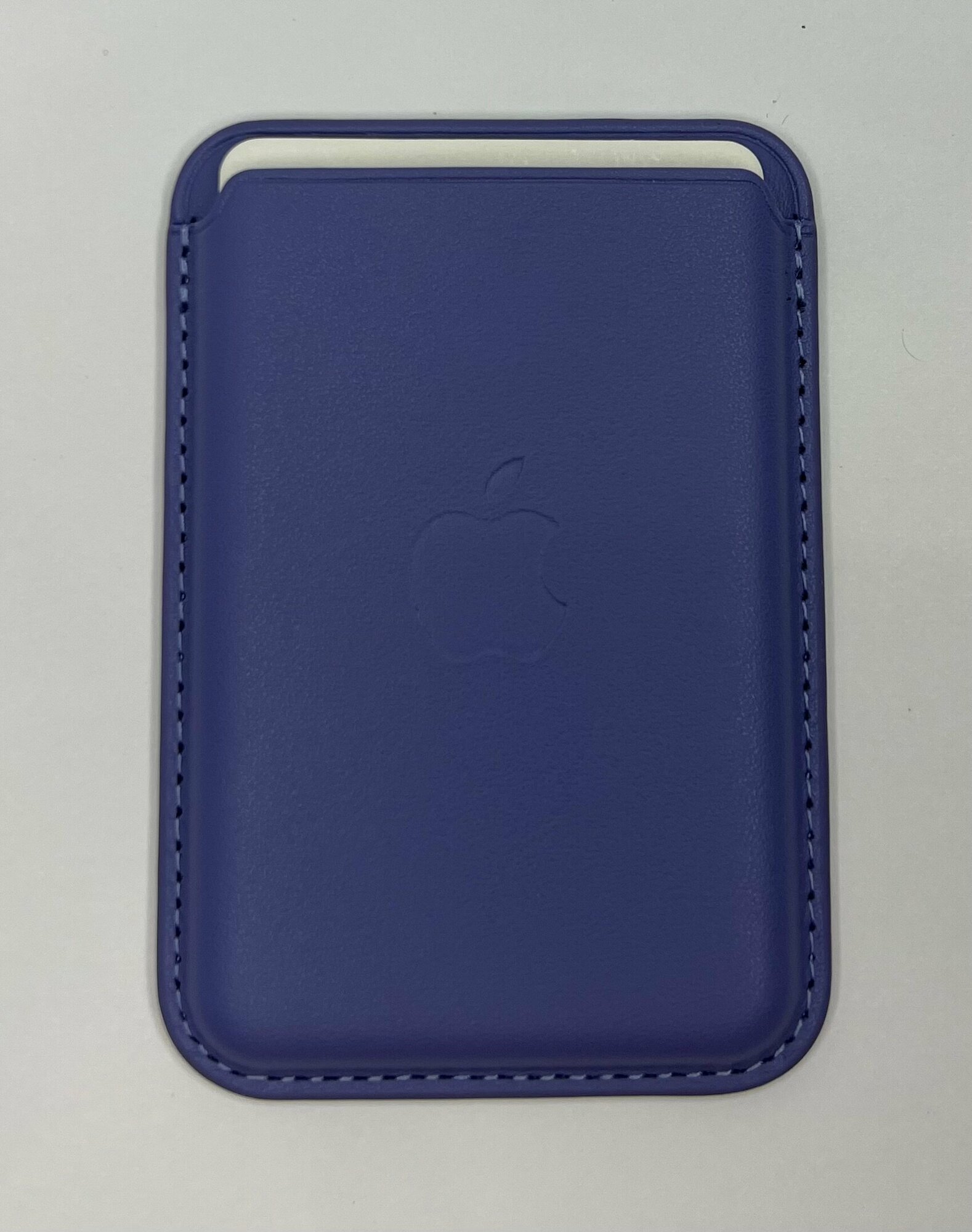 Кожаный чехол для карт(картхолдер) для Айфон с анимацией MagSafe Лиловый / Leather Wallet MagSafe for IPhone Purple