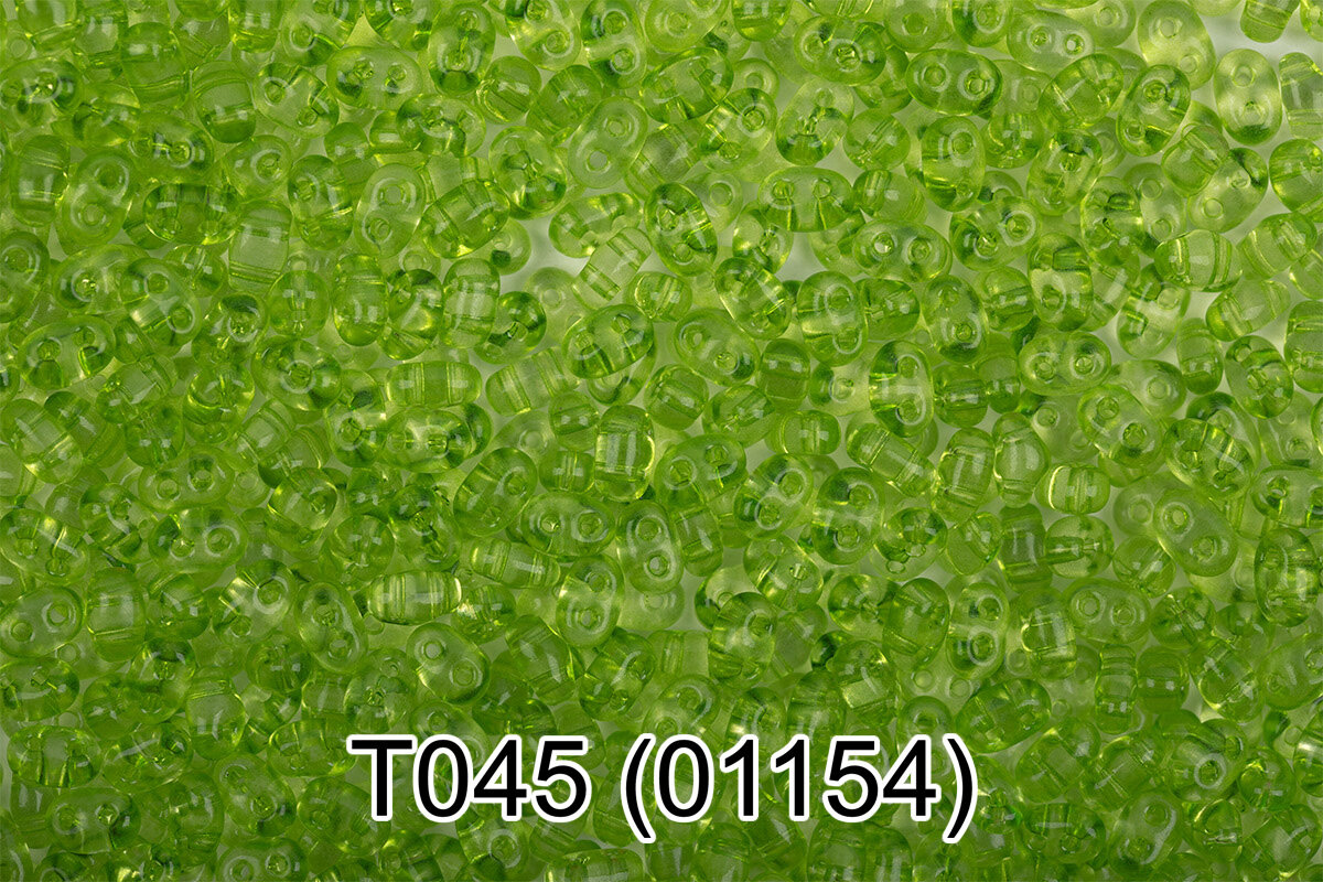 Бисер Чехия "GAMMA" TWIN 321-96001 2.5 x 5 мм 5 г T045 салатовый ( 01154 )
