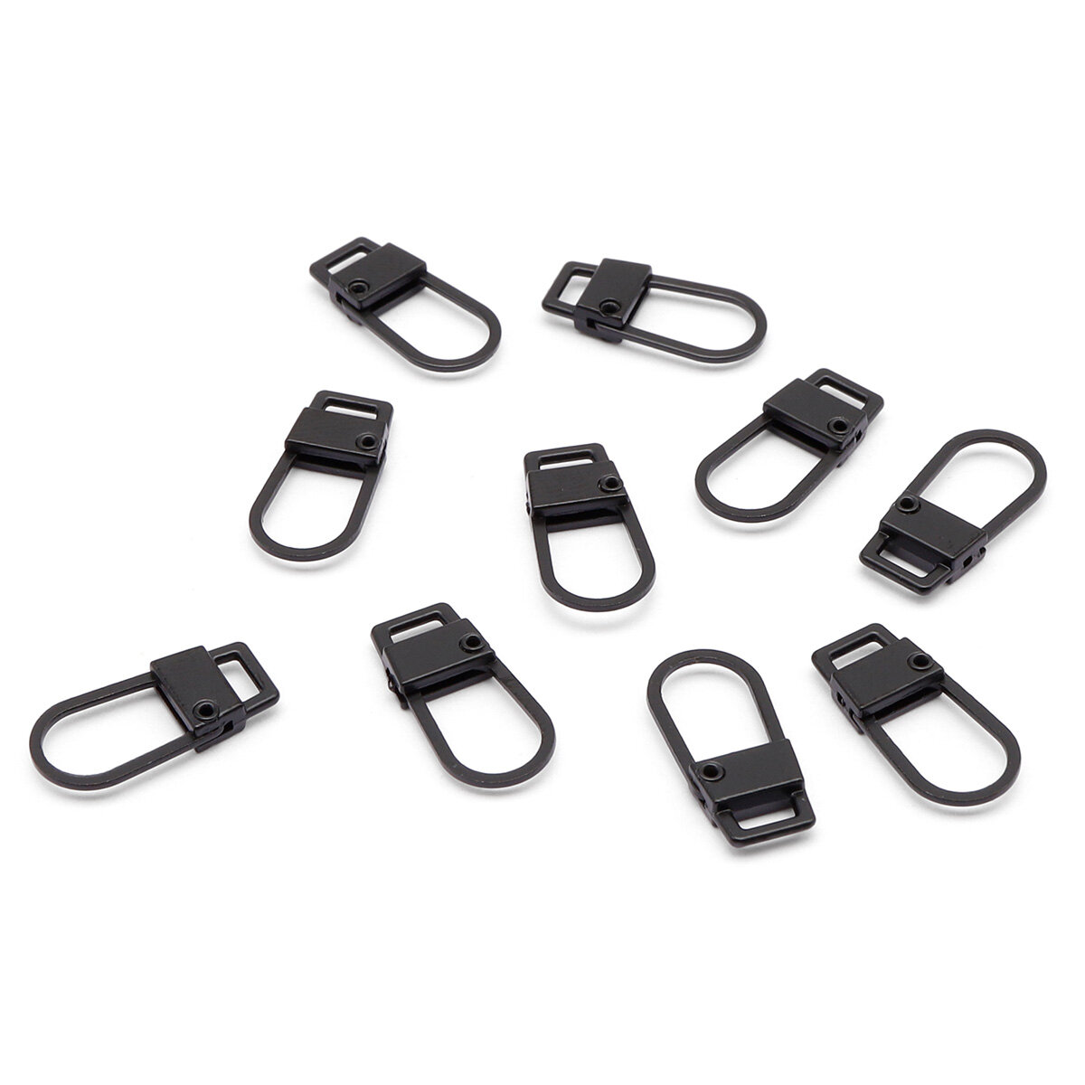 Пуллер для молнии с карабином, 9*19 мм, 10 шт, металлический, Айрис (черный)