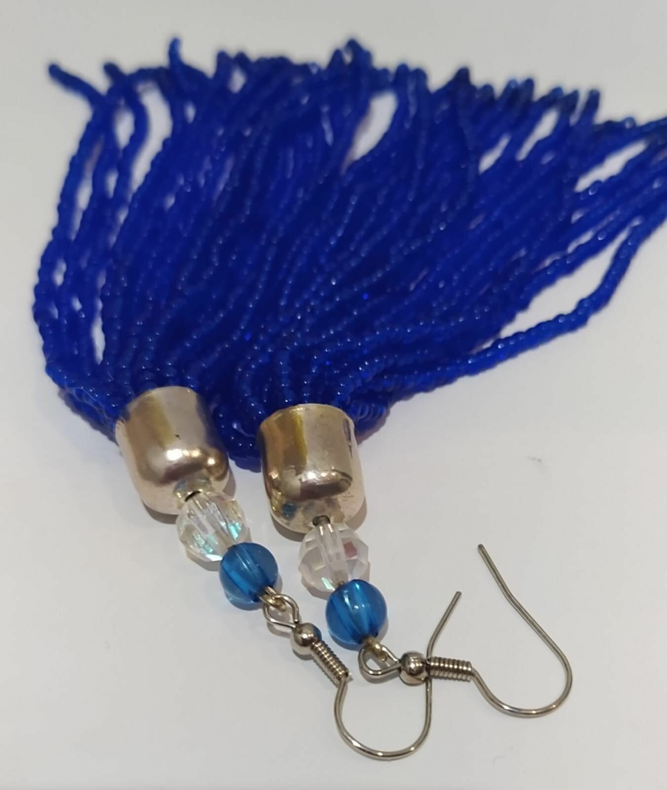 Серьги с подвесками, бисер