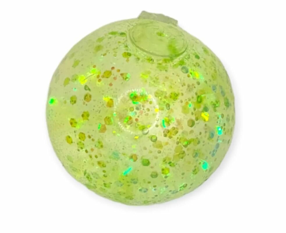 Игрушка мяч антистресс зеленый с блестками