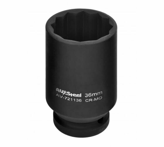 Головка ударная 1/2" двенадцатигранная удлиненная 36мм "AV Steel"