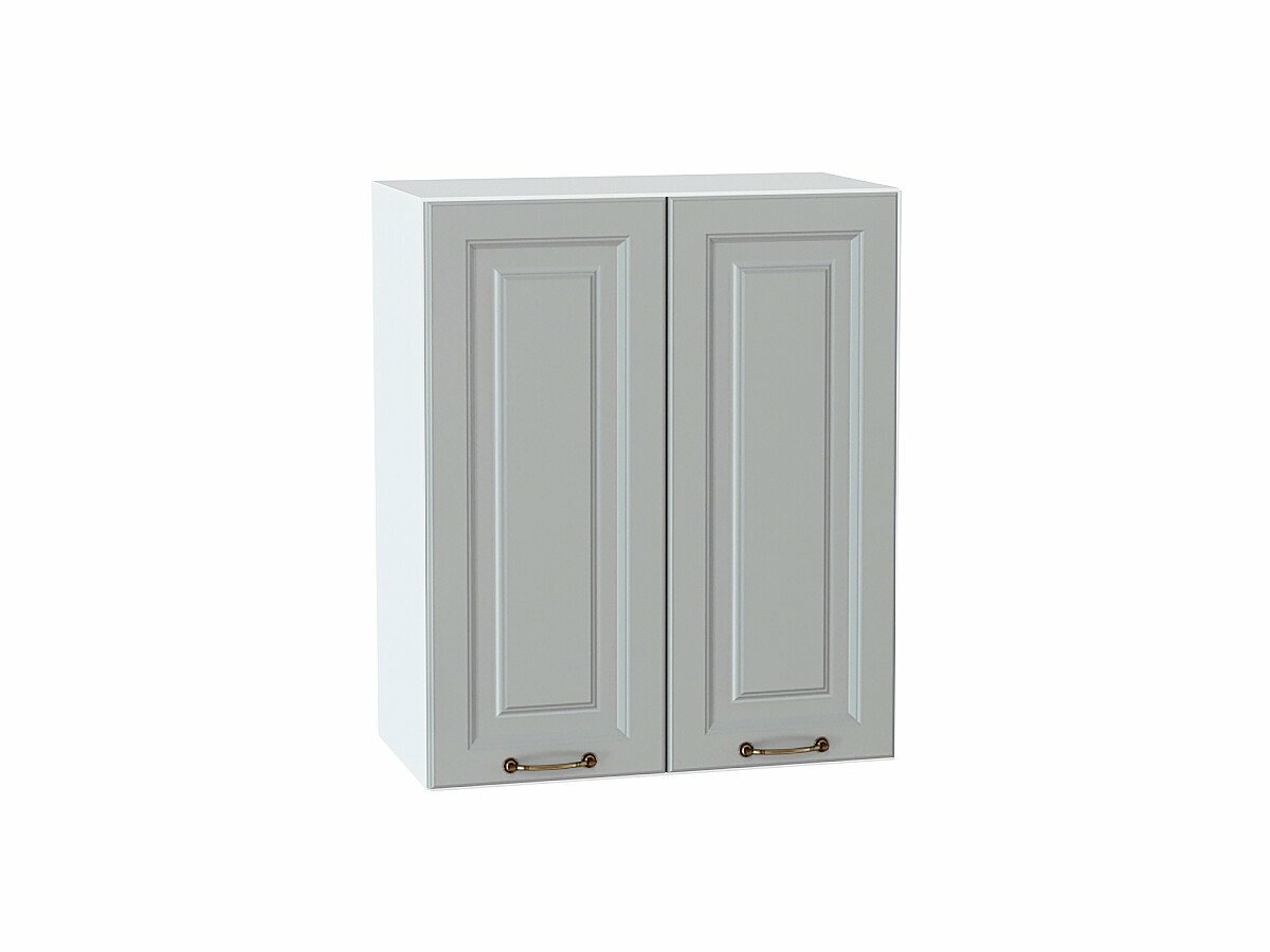 Шкаф верхний с 2-мя дверцами Ницца, цвет фасада Графит, цвет каркаса Белый, 716*600*318 мм