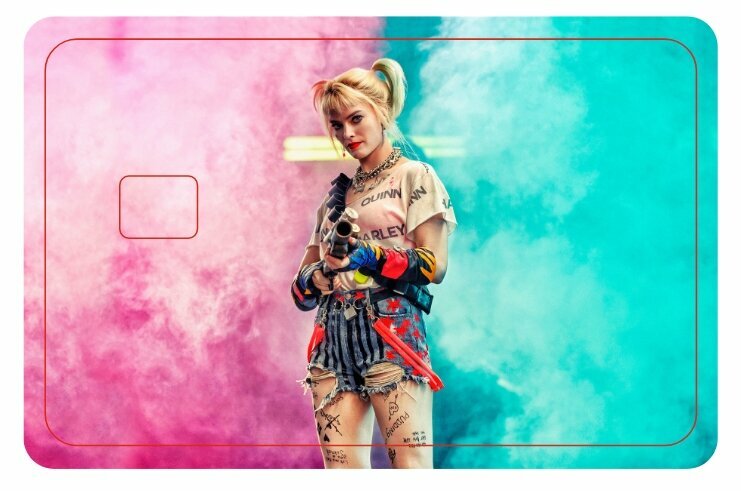 Наклейка на банковскую карту, стикер на карту, мемы, приколы, комиксы, стильная наклейка, Харли Квинн, Harley Quinn