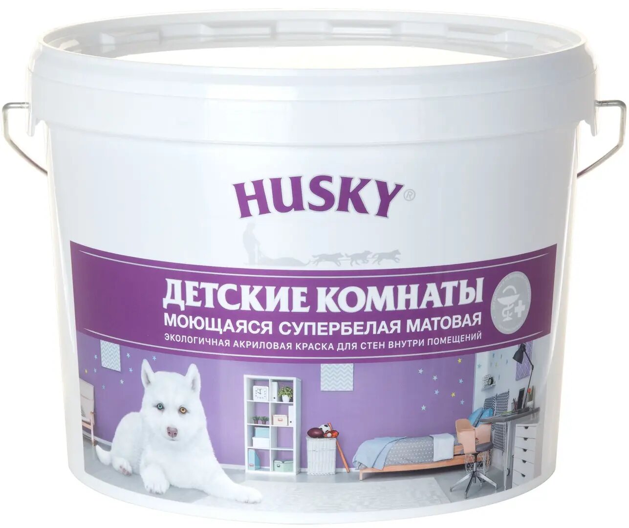 Краска для детских комнат Husky цвет белый 9 л