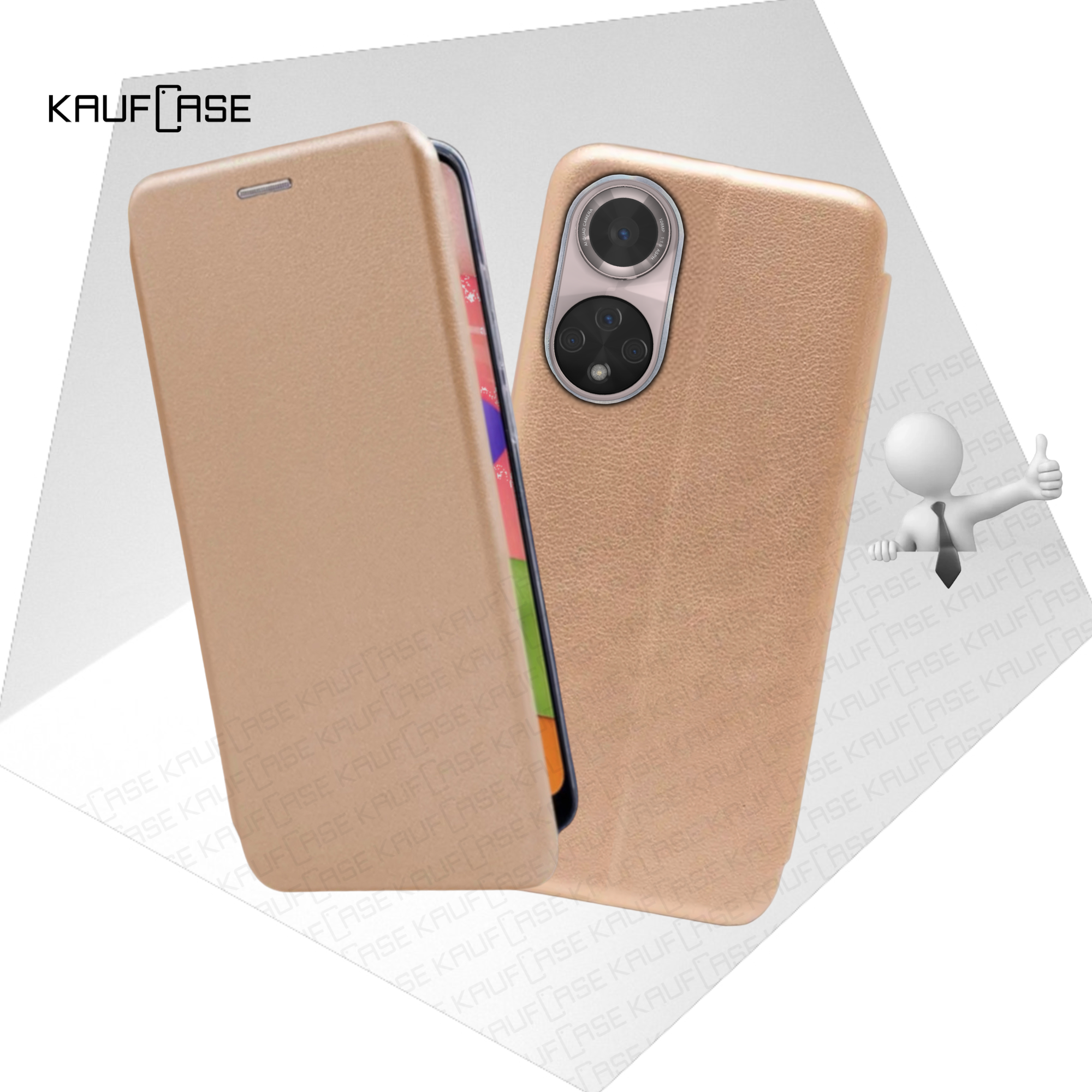 Чехол книжка для телефона Huawei Honor 50 /Nova 9 (NTH-NX9 /NAM-LX9) (6.57"), золото. Текстура под кожу