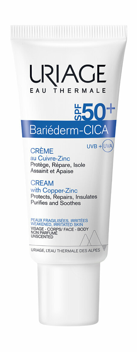 URIAGE Bariederm-Cica Крем для лица с медью и цинком SPF 50, 40 мл