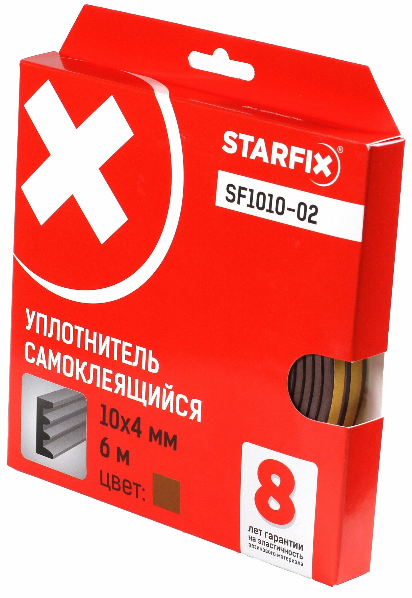 Уплотнитель тип E коричневый 10х4 мм STARFIX 6 м (SF1010-02)