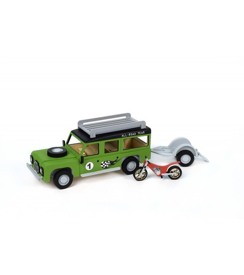 Собранная деревянная модель автомобиля Artesania Latina Land Rover мотогонщик BUILD