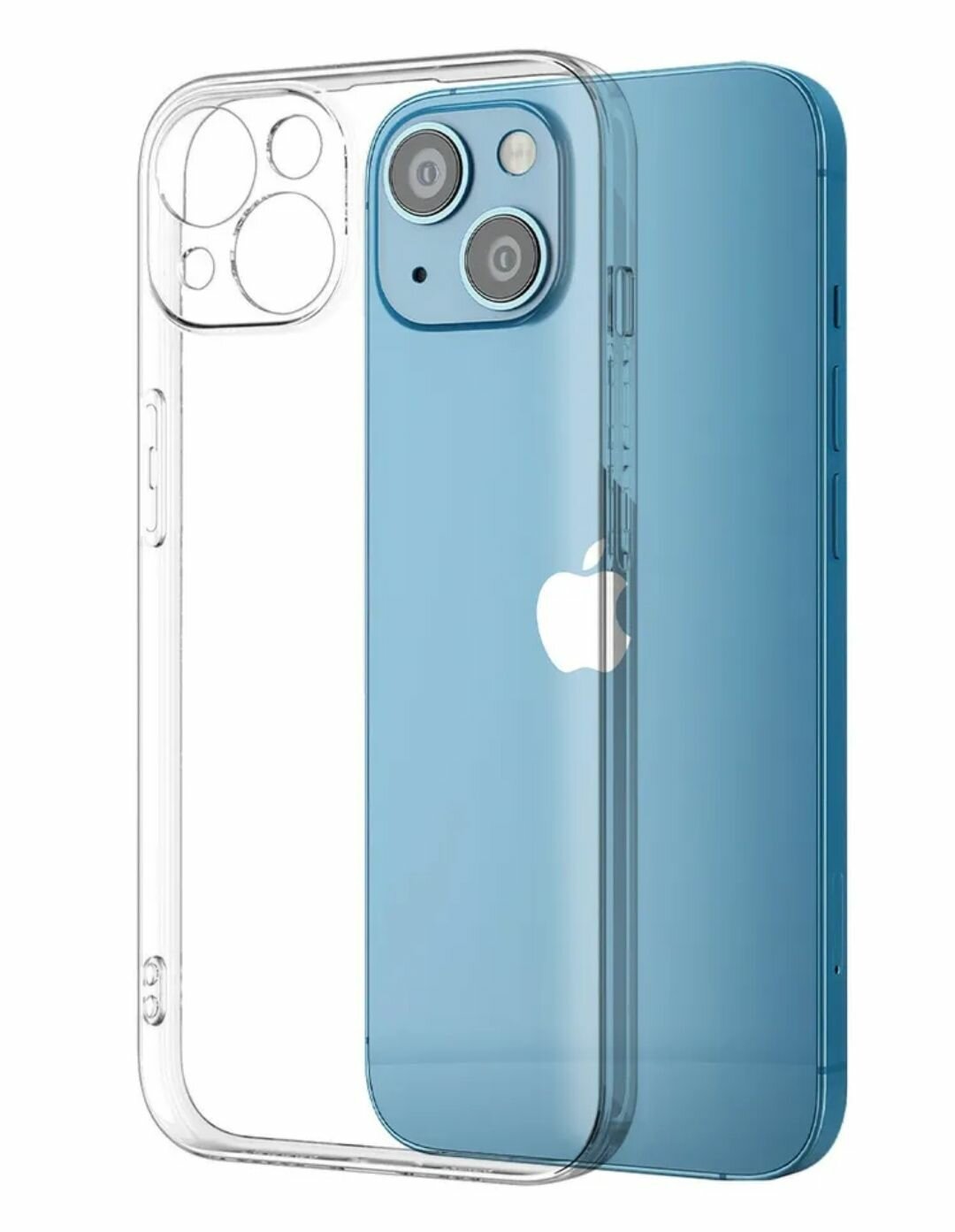 Чехол на iPhone 13 силиконовый прозрачный для эпл айфон 13 бампер накладка с защитой камеры