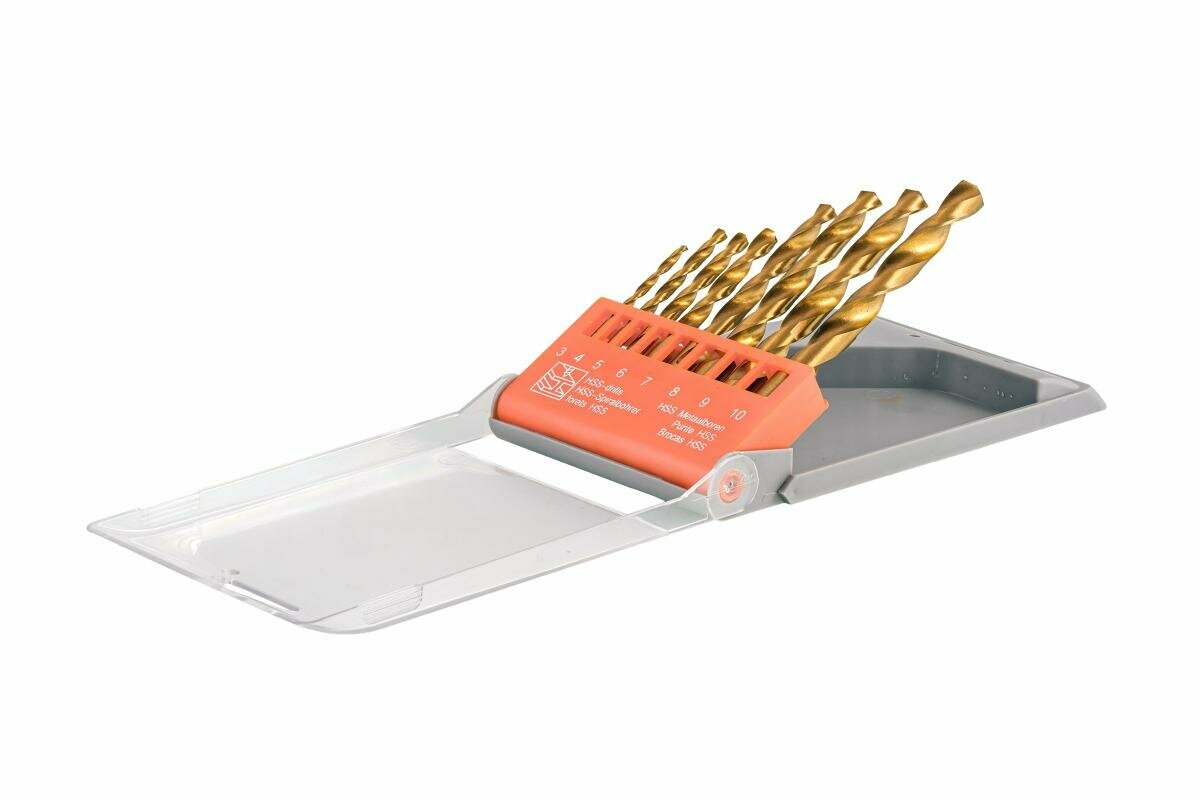 Набор сверл по металлу Novocraft Titan премиум серия, 3, 4, 5, 6, 7, 8, 9, 10 мм, уп. 8 шт.