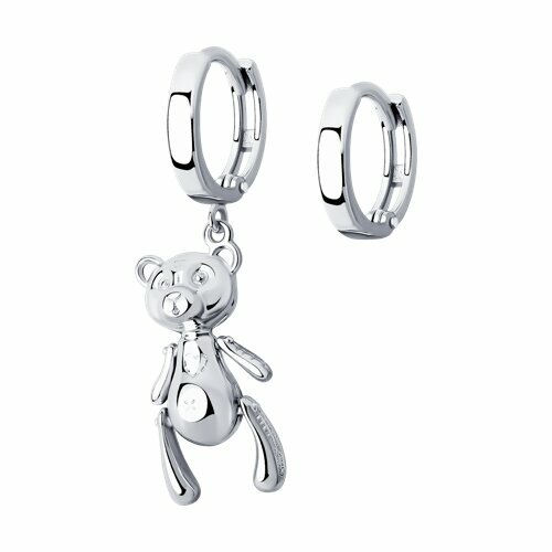 Серьги конго, серебро, 925 проба, родирование