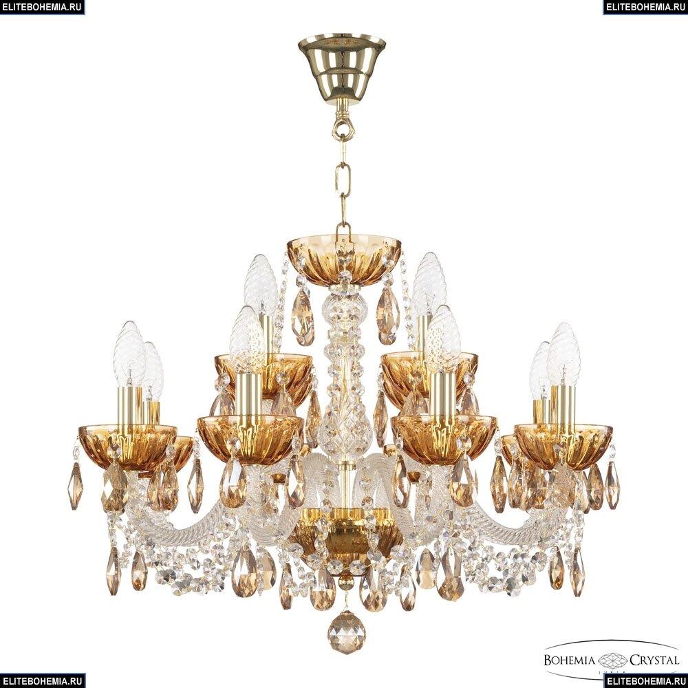 5402/8+4/195 G Amber/M-1H K721 Люстра хрустальная Bohemia Ivele Crystal